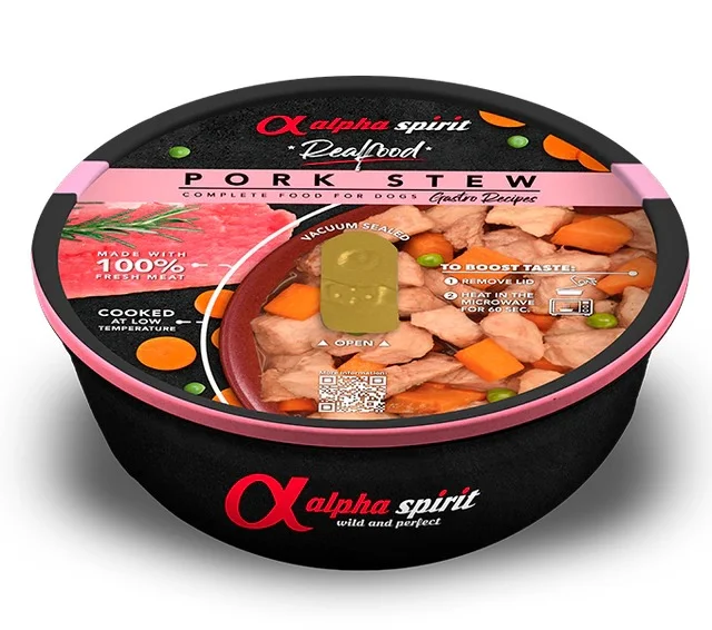 Alpha Spirit Real Food – Натурална яхния за кучета с 97% свинско месо и ...